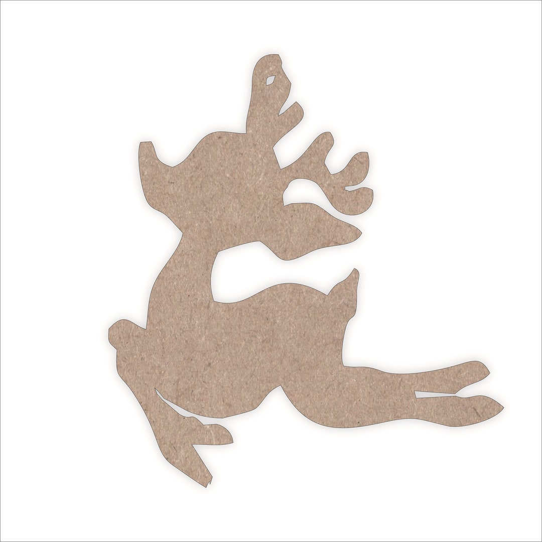 Santa Reindeer MDF Craft Shapes Wooden Blank Christmas Decoration ...