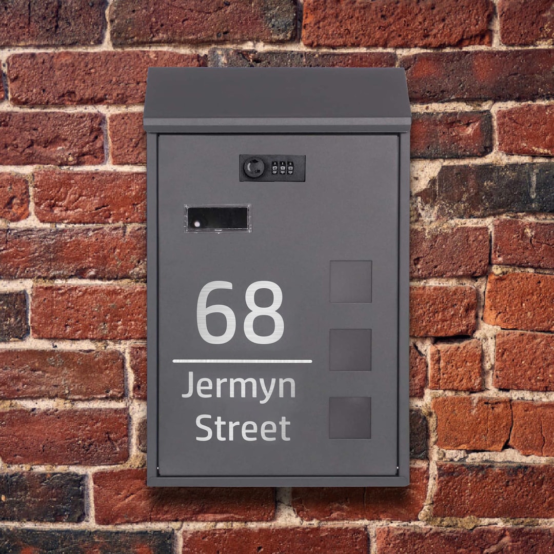 Personalised Wall Mounted Post Box | Lockable Letterbox | Custom ...
