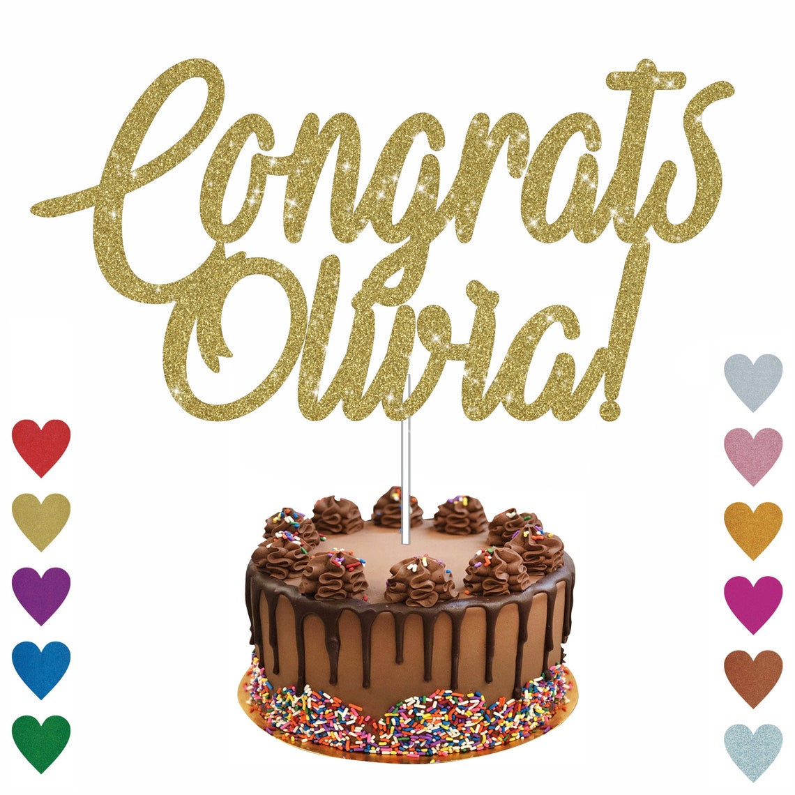 Custom Congrats Cake Topper Congratulations Cake Topper | Etsy