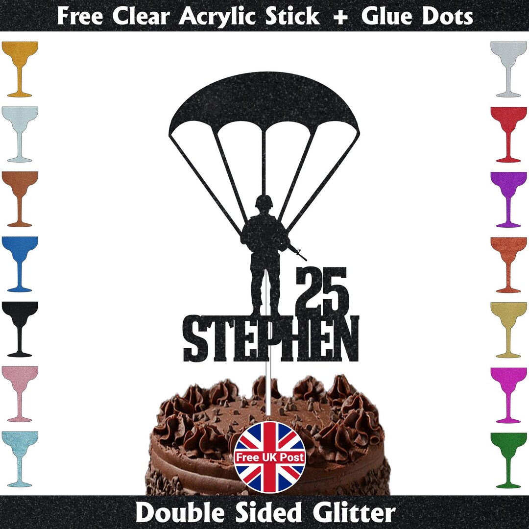 Army Soldier & Special Forces Commando Birthday Cake Topper Any Name ...