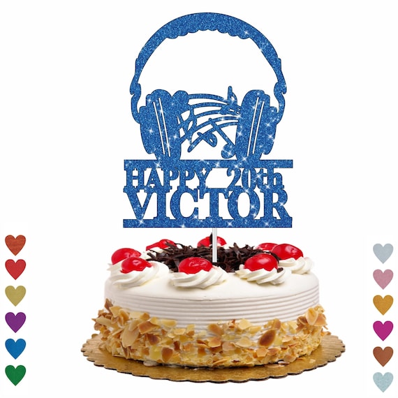 Headphones Birthday Cake Topper Music Cake Topper Custom | Etsy