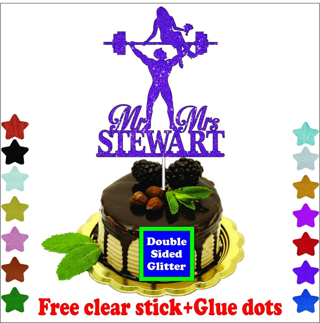 Weight Lifting Wedding Cake Topper Fitness Gym Training Cake Topper Gym ...