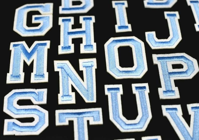 Iron on Letters Baby Blue Letter Patch Patches Iron on Sew on - Etsy UK