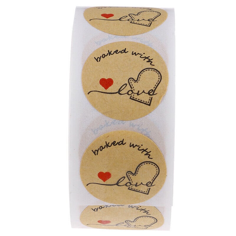 Handmade With Love Sticker Baked With Love Stickers Brown - Etsy UK
