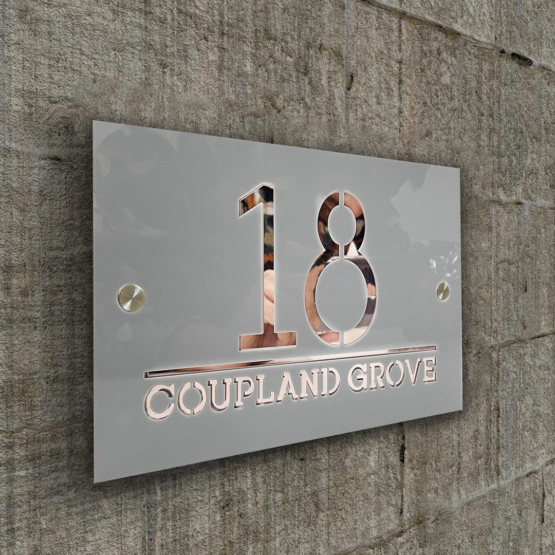 Modern House Sign | House Number Plaque | Acrylic Address Plaque | Door ...