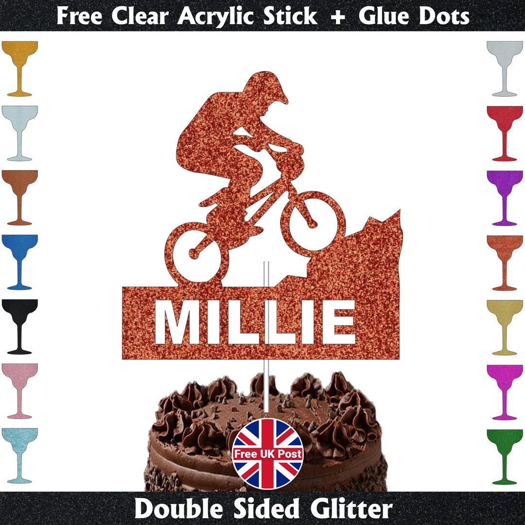 Mountain Biking Cake Topper, Bike Cake Topper, Bicycle Cake Topper ...