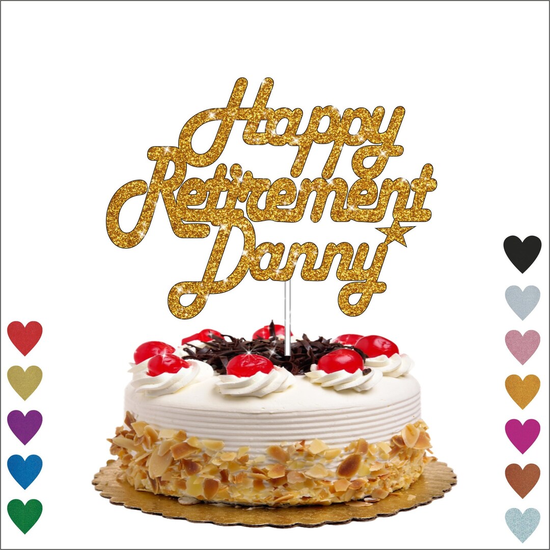 Personalised Happy Retirement Cake Topper Custom Any Name Topper ...