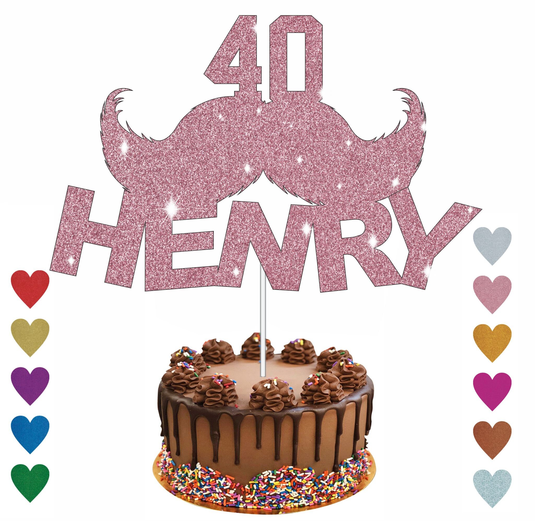 Personalised Birthday Cake Topper Mustache Birthday Cake | Etsy