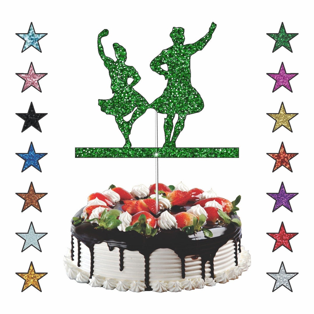 Highland Dancer Cake Topper, Many Colours, Glitter Birthday Party Cake ...