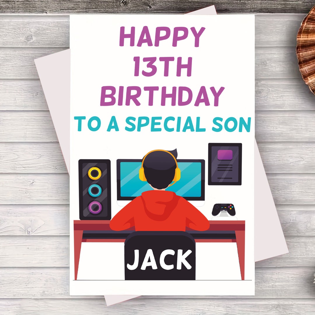 Personalised Gaming Birthday Card PC Computer Son Boys Grandson Nephew ...