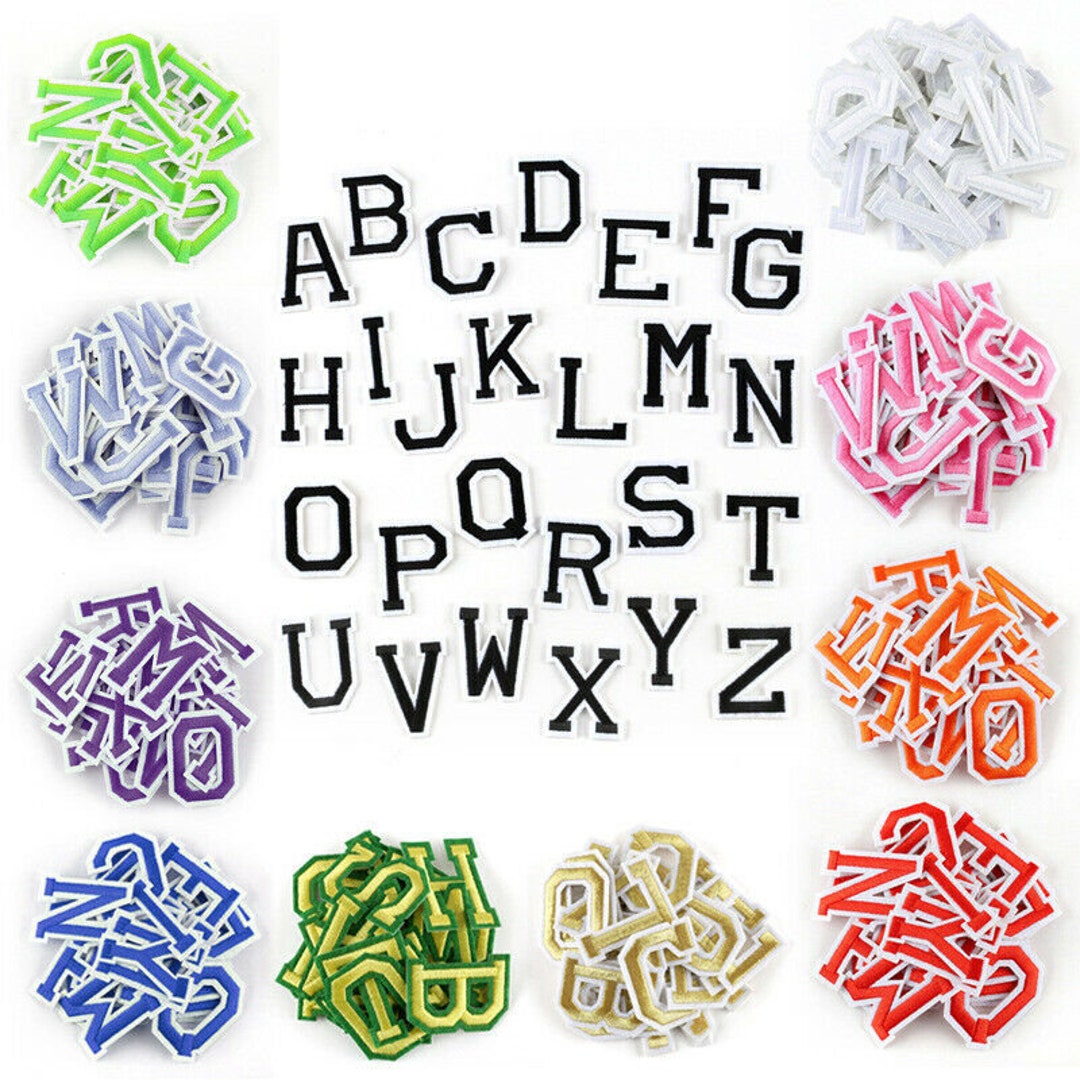 Colourful Letters Alphabet Color Letter Patch Patches Clothes Iron on ...