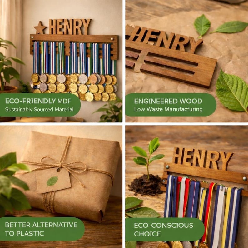 Custom Wooden Medal Hanger | Personalised Sports Award Display Holder ...