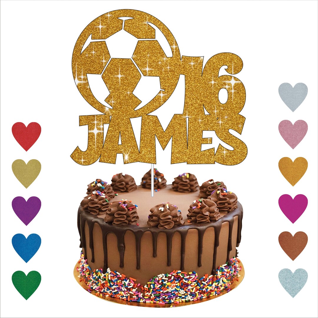 Personalised Football Cake Topper Football Themed Cake Topper Men Cake ...