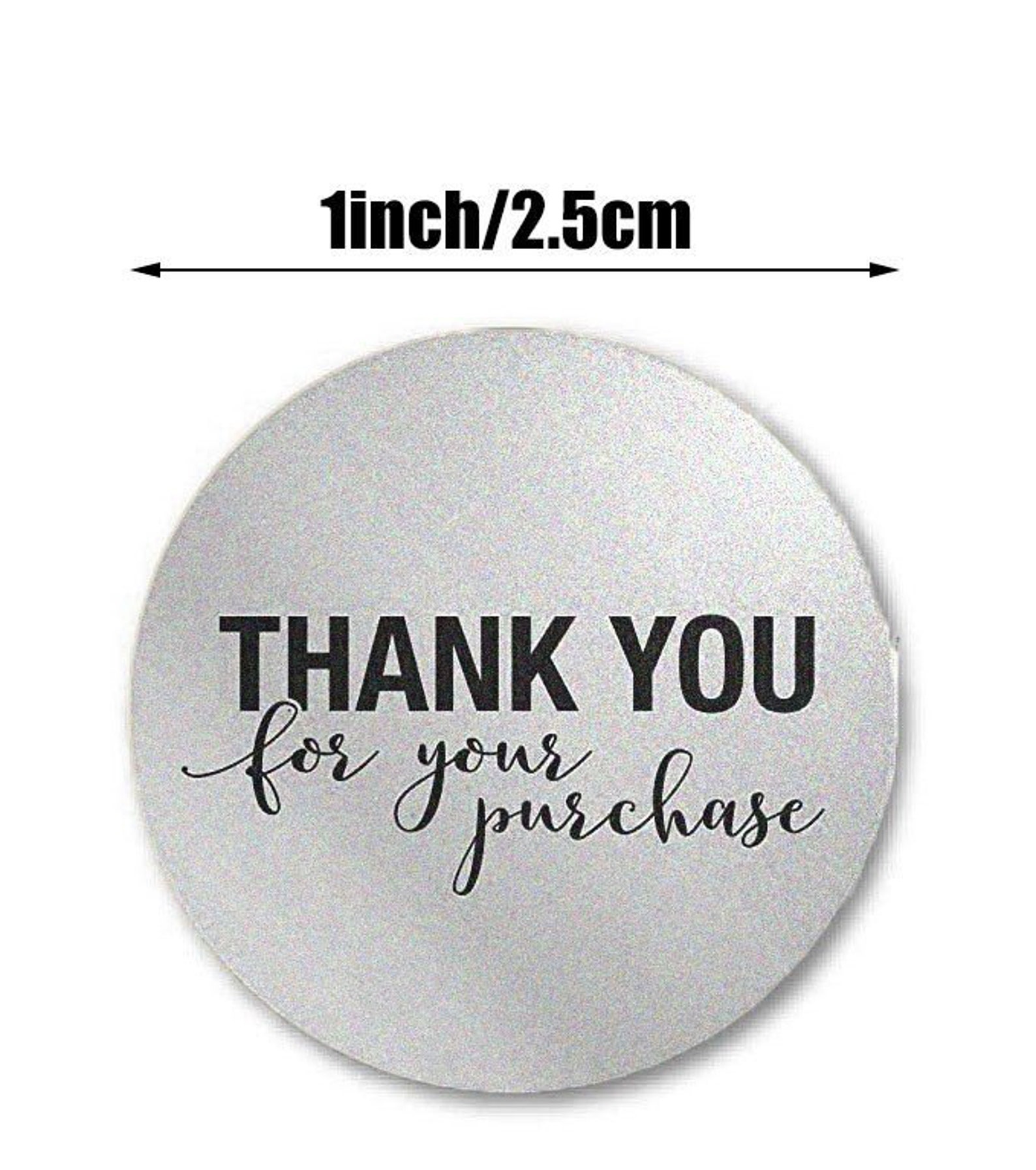 Silver Thank You for Your Purchase Stickers 25MM Stickers - Etsy