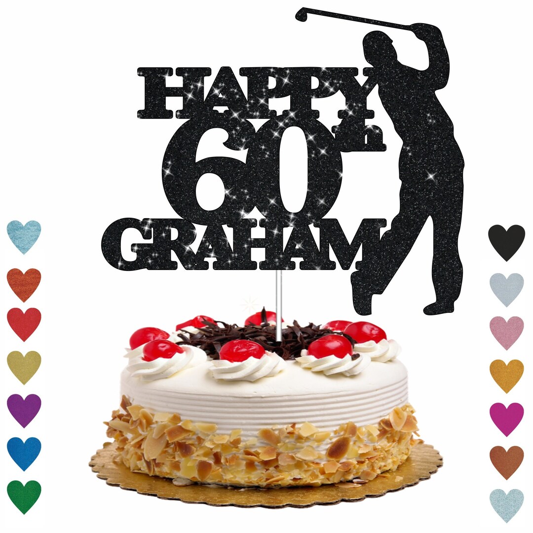 Golf Birthday Cake Topper, Golf Cake Topper, Personalised Golf Theme ...