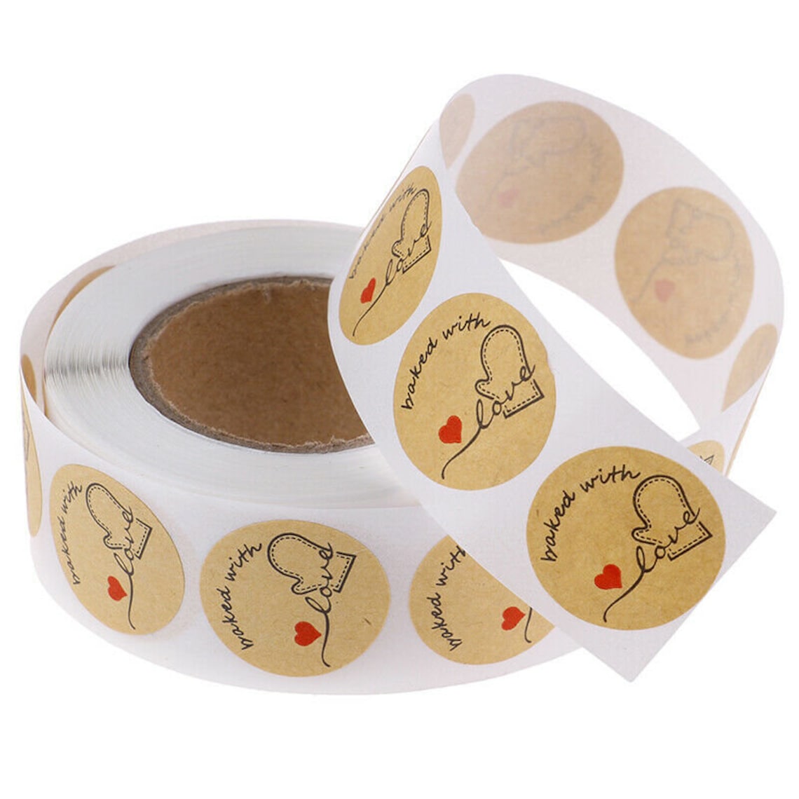 Handmade With Love Sticker Baked With Love Stickers Brown | Etsy