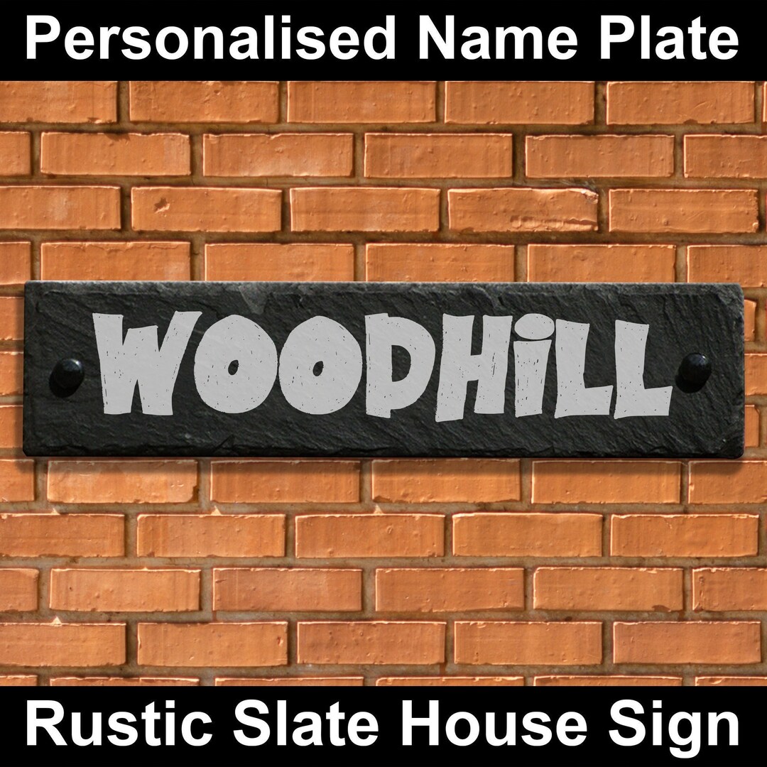 Modern Rustic Slate House Gate Sign Plaque Door Personalised - Etsy