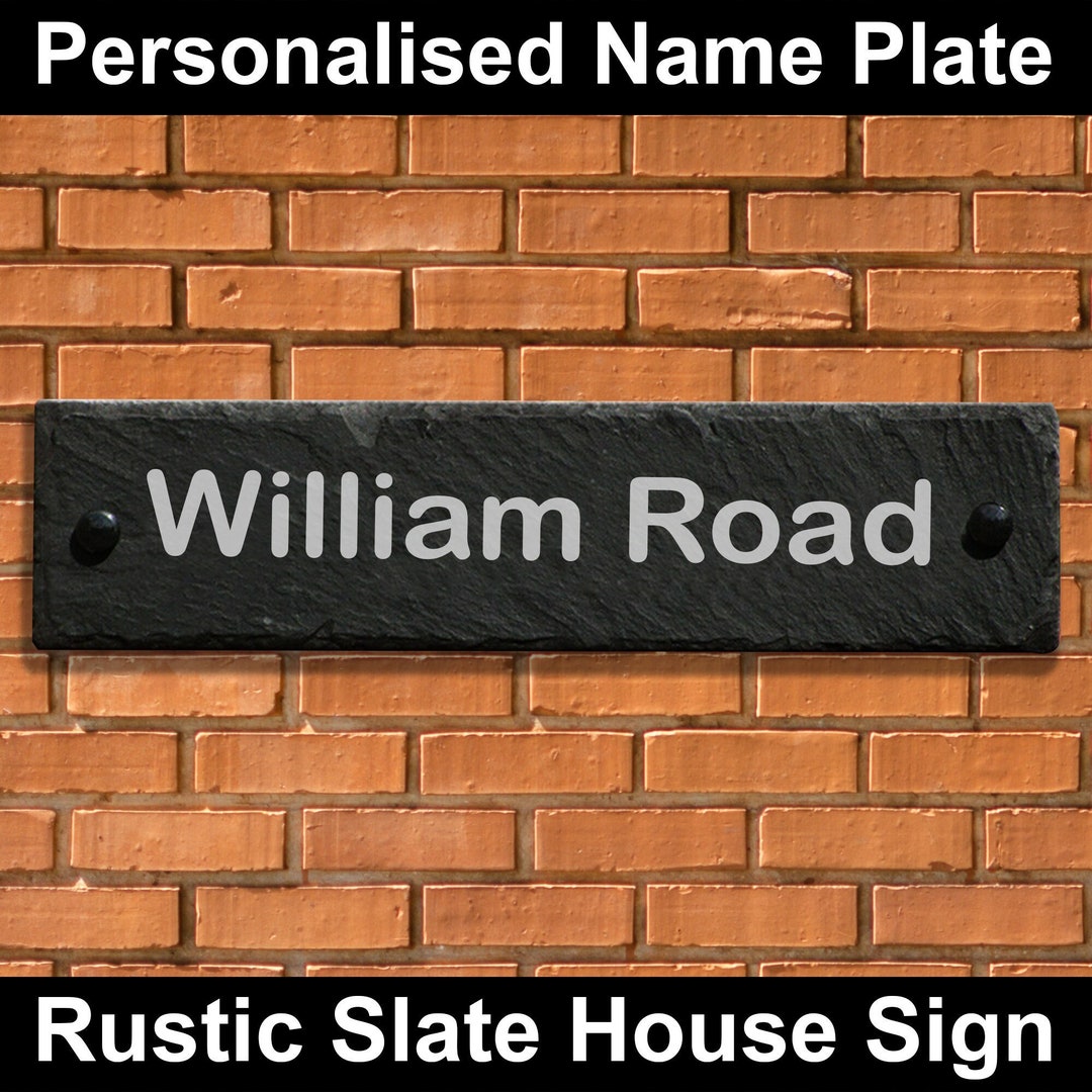 Rustic Slate Door Sign Slate Gate Sign Plaque Home Name Sign ...