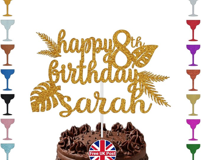 Personalised Happy Birthday Cake Topper Custom Cake Decoration With Any ...