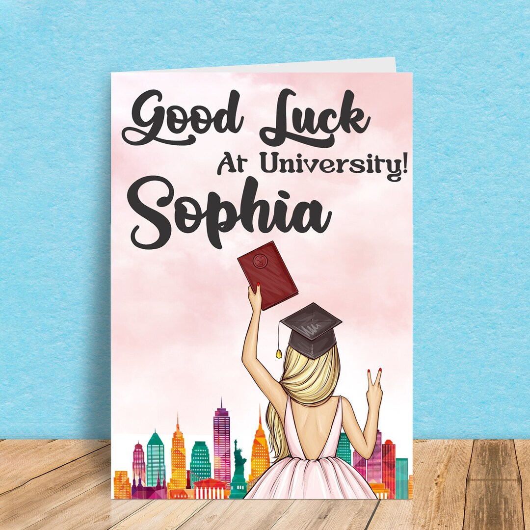 Personalised Good Luck at University Card, Good Luck Card, Card for New ...