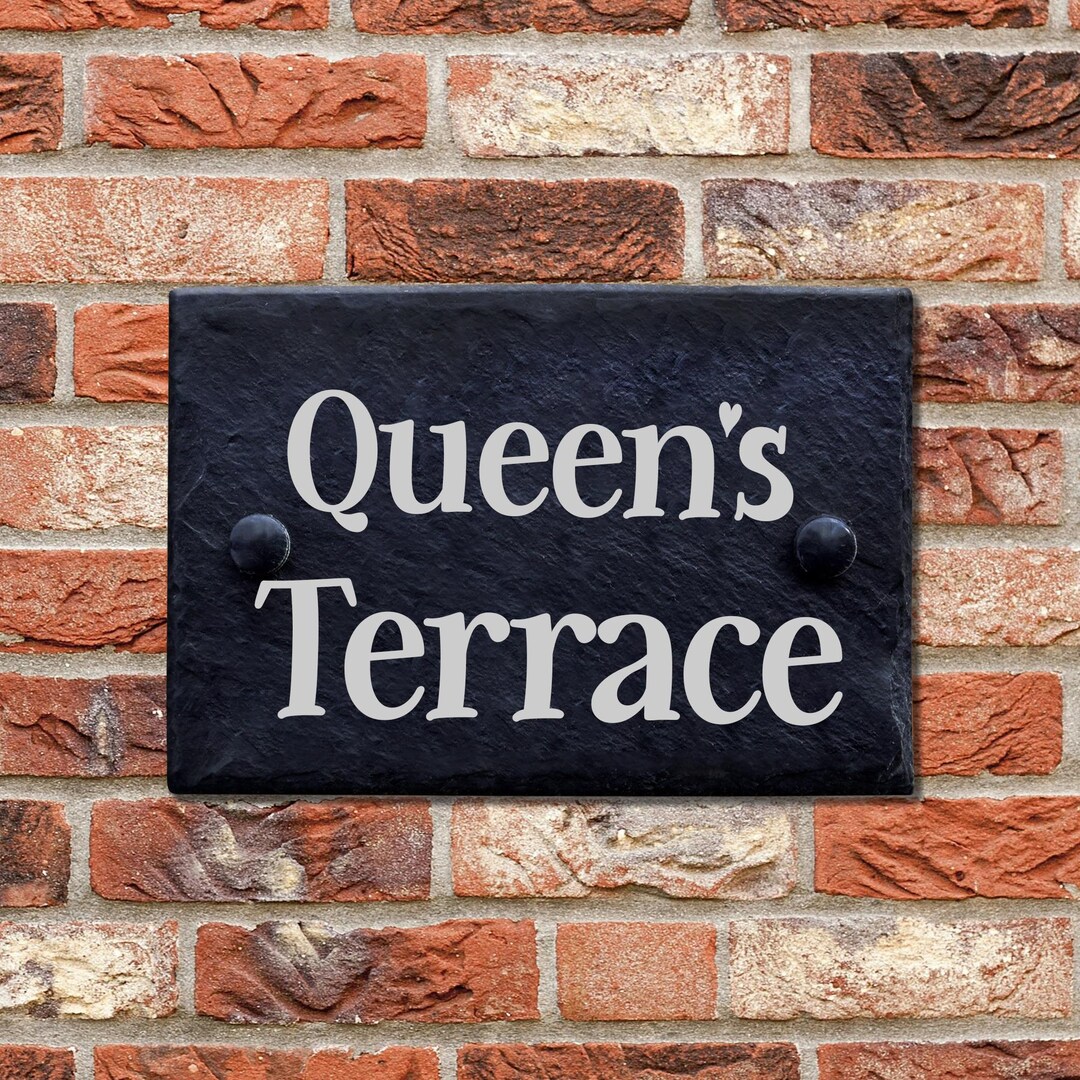 Rustic Slate House Sign Farmhouse Plaque Name Plaque Personalised Slate ...