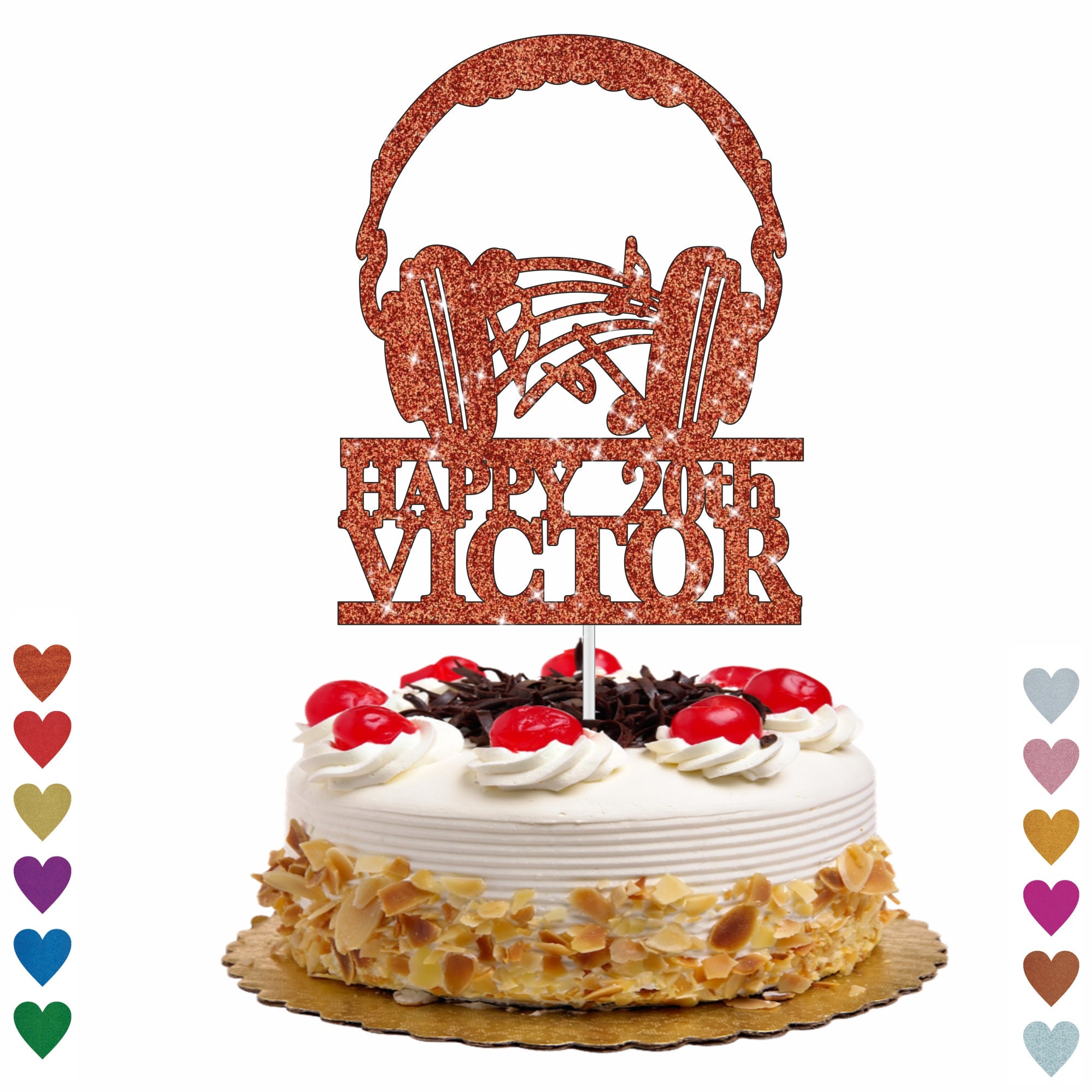 Headphones Birthday Cake Topper Music Cake Topper Custom | Etsy