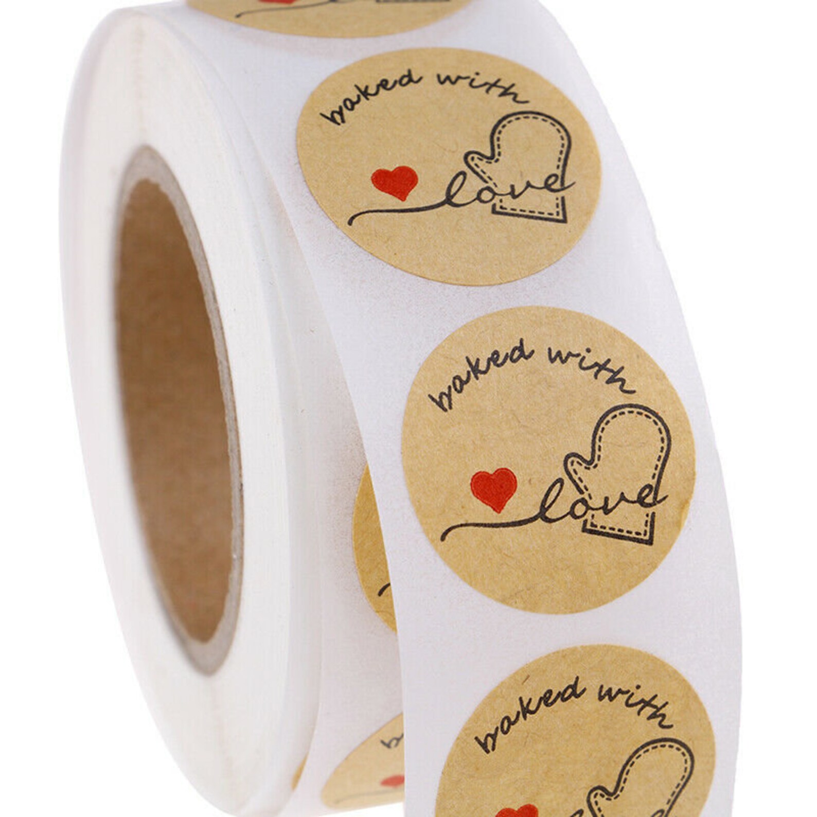 Handmade With Love Sticker Baked With Love Stickers Brown | Etsy