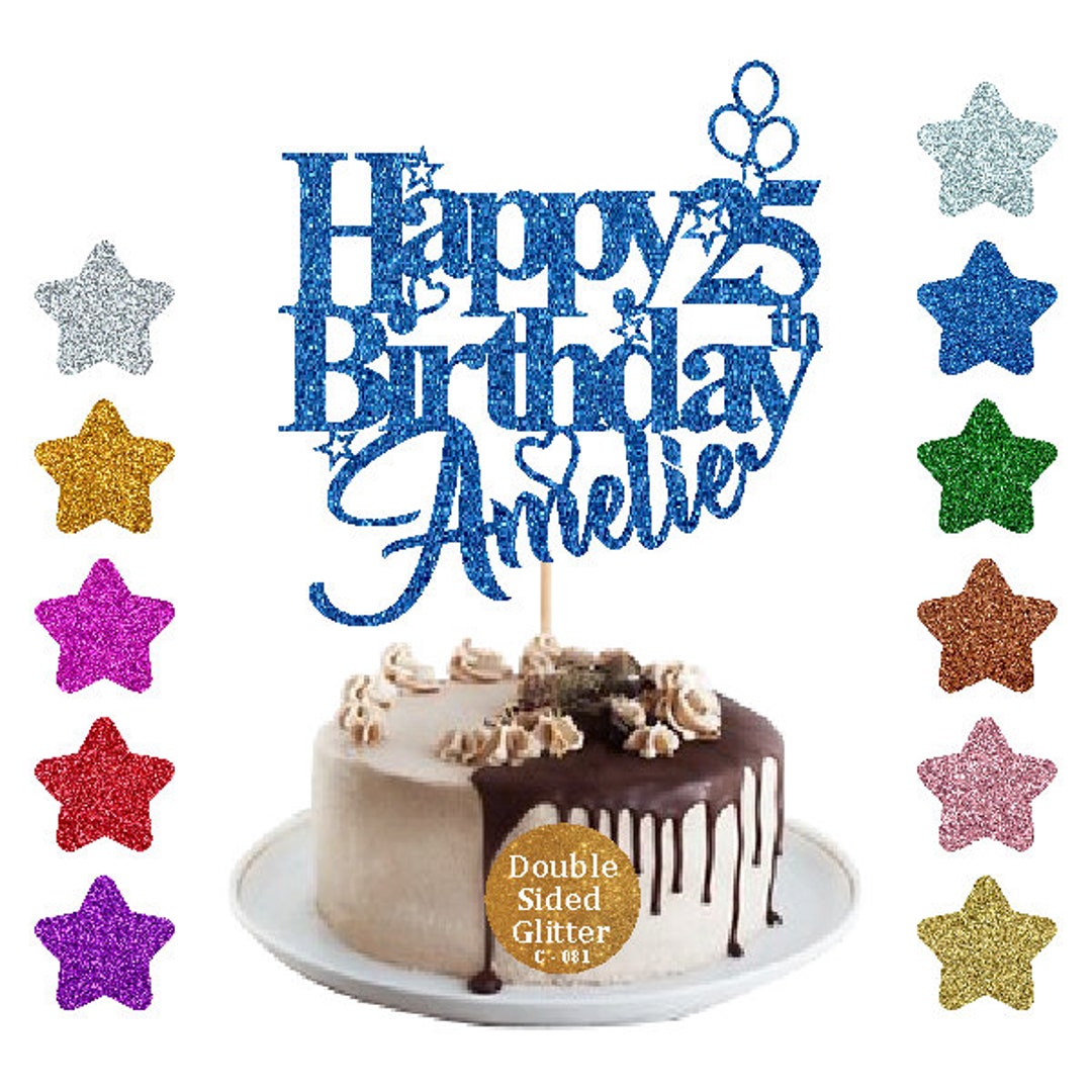 Personalised Happy Birthday Cake Topper Personalise With Any Name and ...