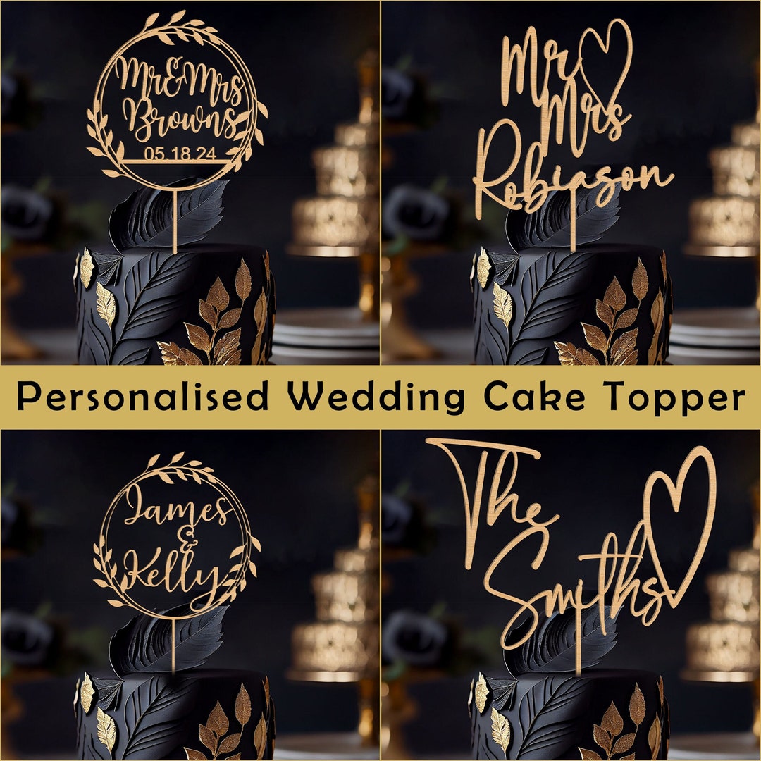 Personalised Wedding Cake Topper , Custom Couple Name Cake Topper for ...