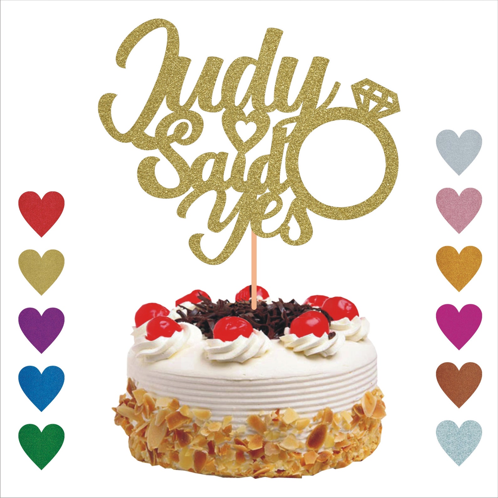 She Said Yes Cake Toppers Personalised Engagement Cake Toppers - Etsy