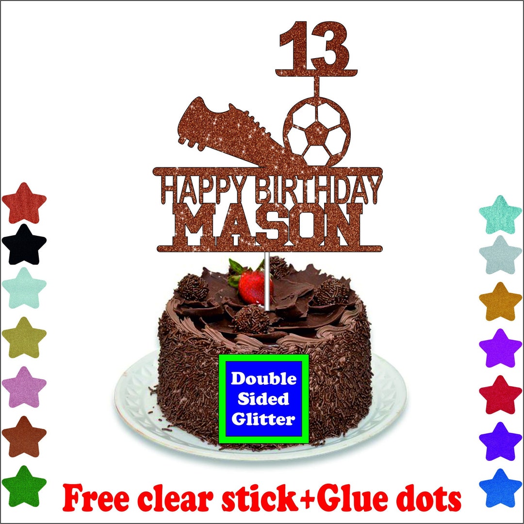 Football Boot Cake Topper Personalised Striker Birthday Decoration ...