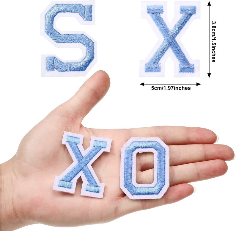 Iron on Letters Baby Blue Letter Patch Patches Iron on Sew on - Etsy UK