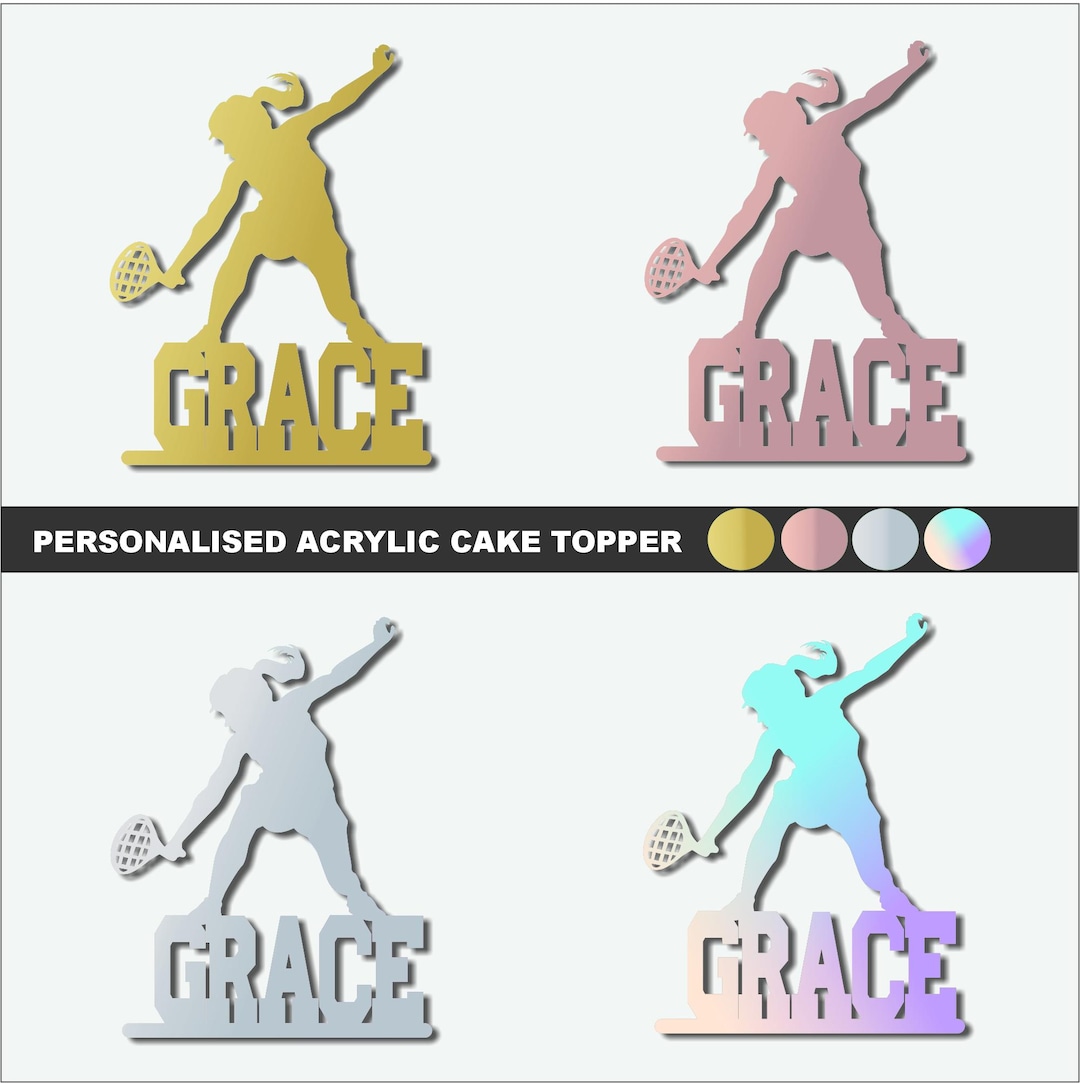 Badminton Cake Topper - Badminton Player Acrylic Cake Topper ...