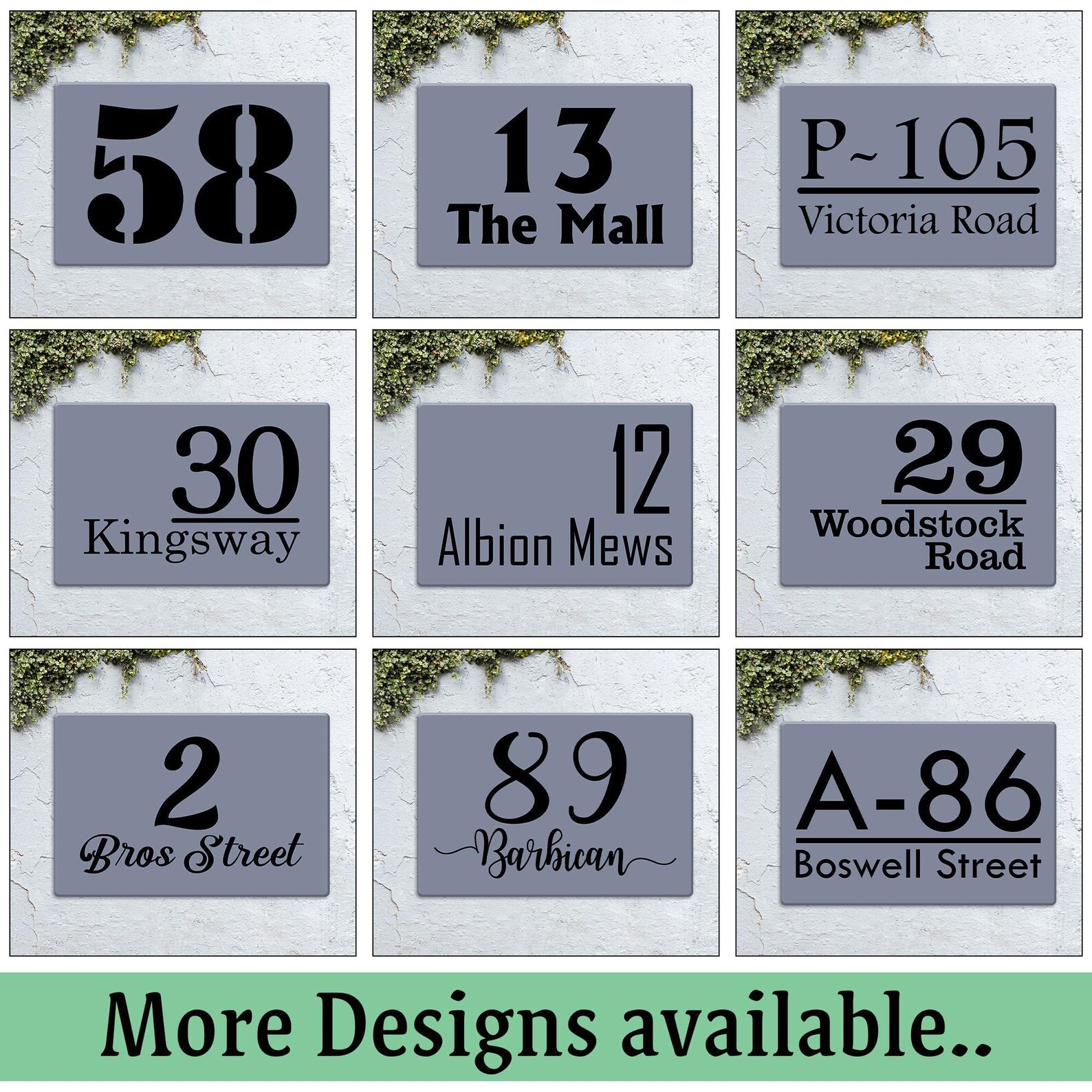 Personalised Modern House Number Plate Floating Door Number Sign ...