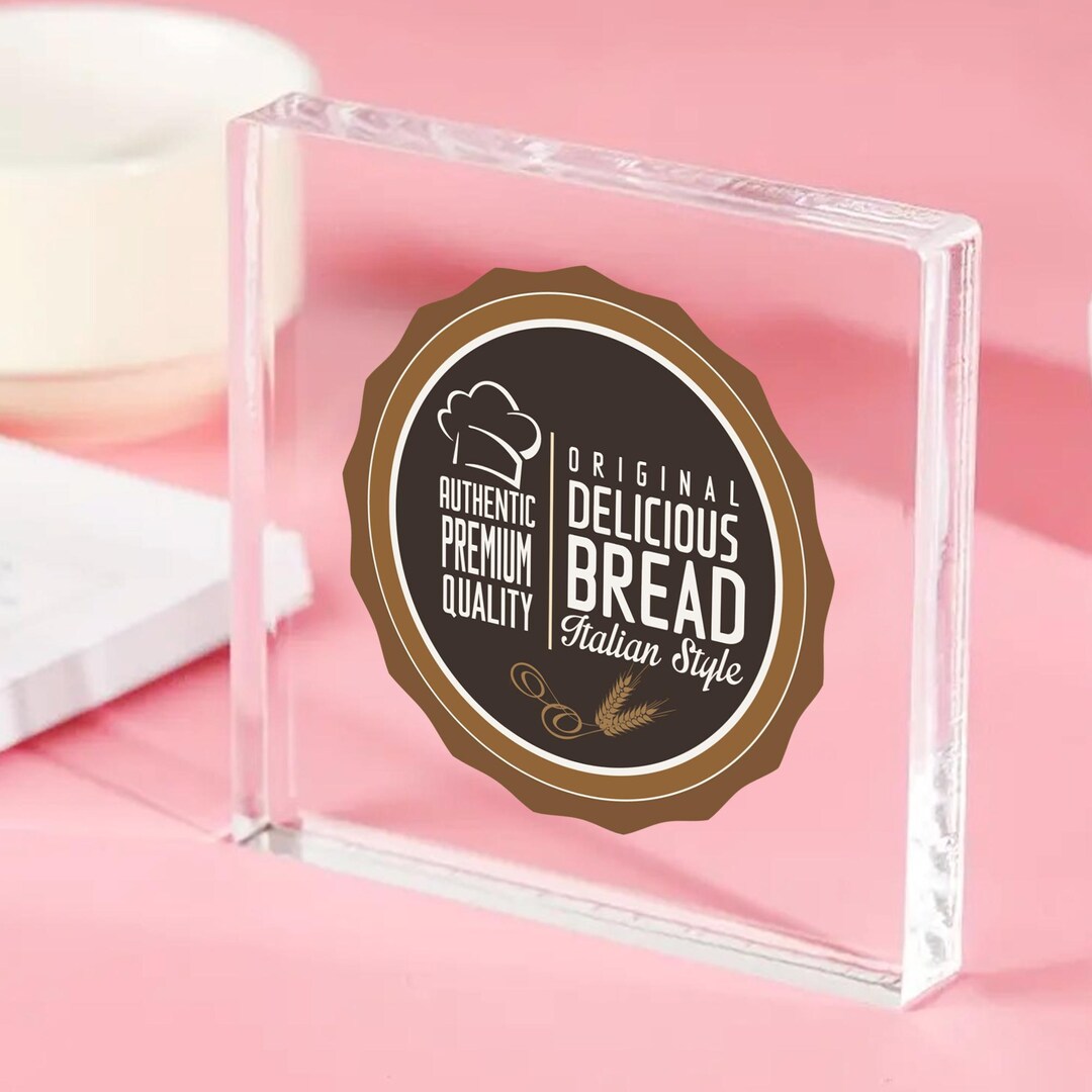 Personalized Business Company Logo Desk Display Printed Acrylic Glass ...