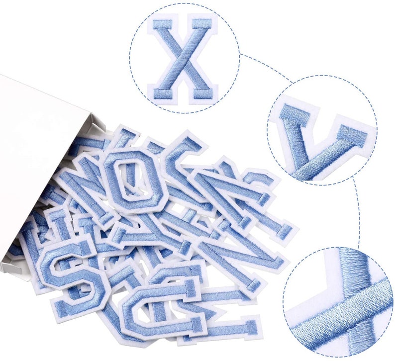 Iron on Letters Baby Blue Letter Patch Patches Iron on Sew on - Etsy UK