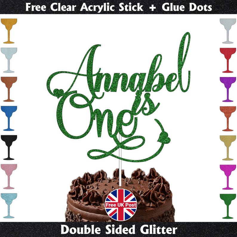 Customised Cake Topper, Birthday Cake Topper, Glitter Any Name Cake ...