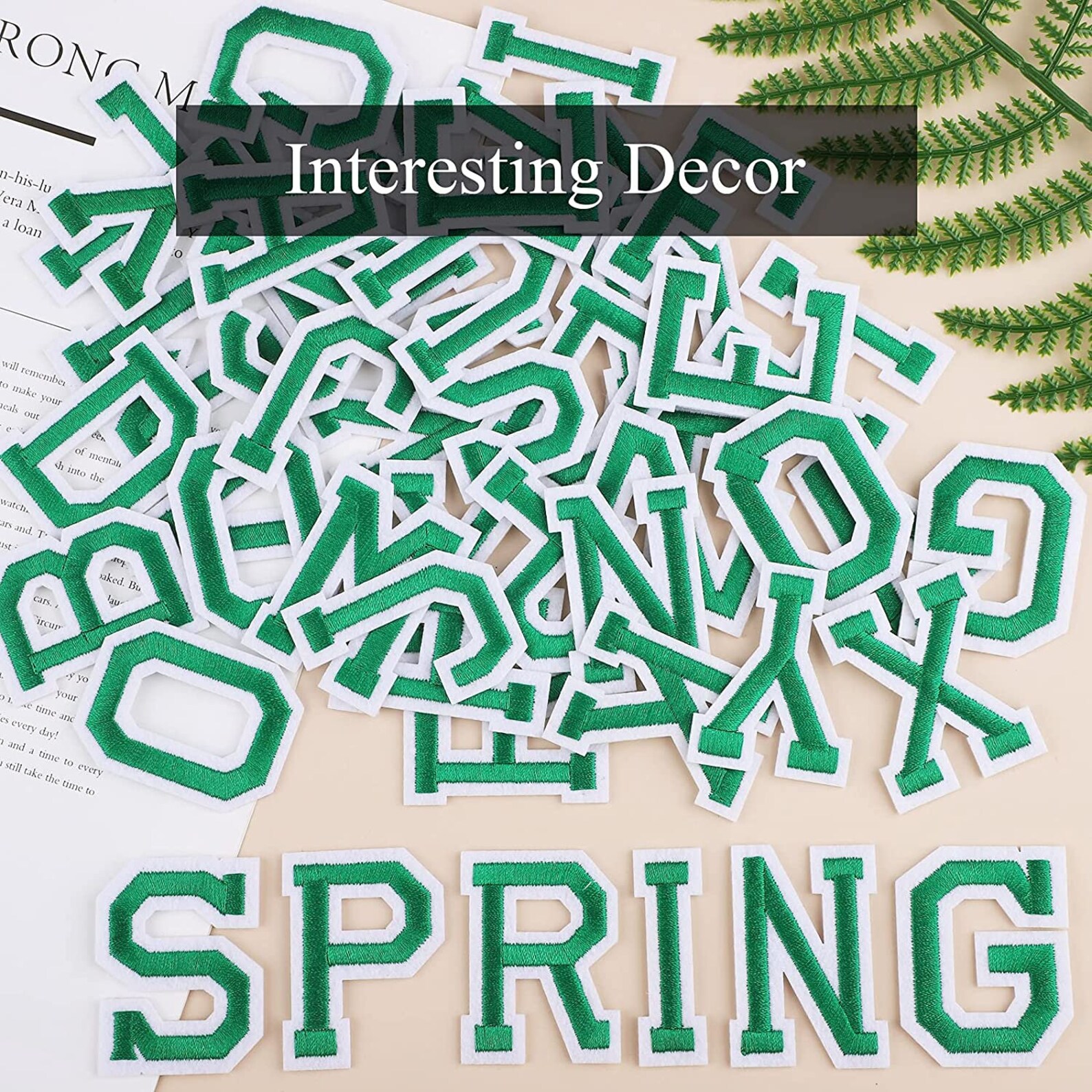 Green Letters Alphabet Color Letter Patch Patches Clothes Iron - Etsy