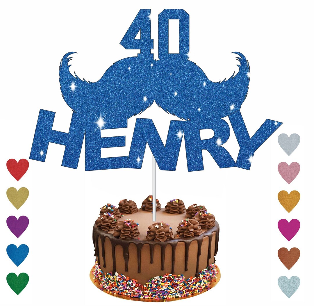 Personalised Birthday Cake Topper Mustache Birthday Cake Topper Beard ...