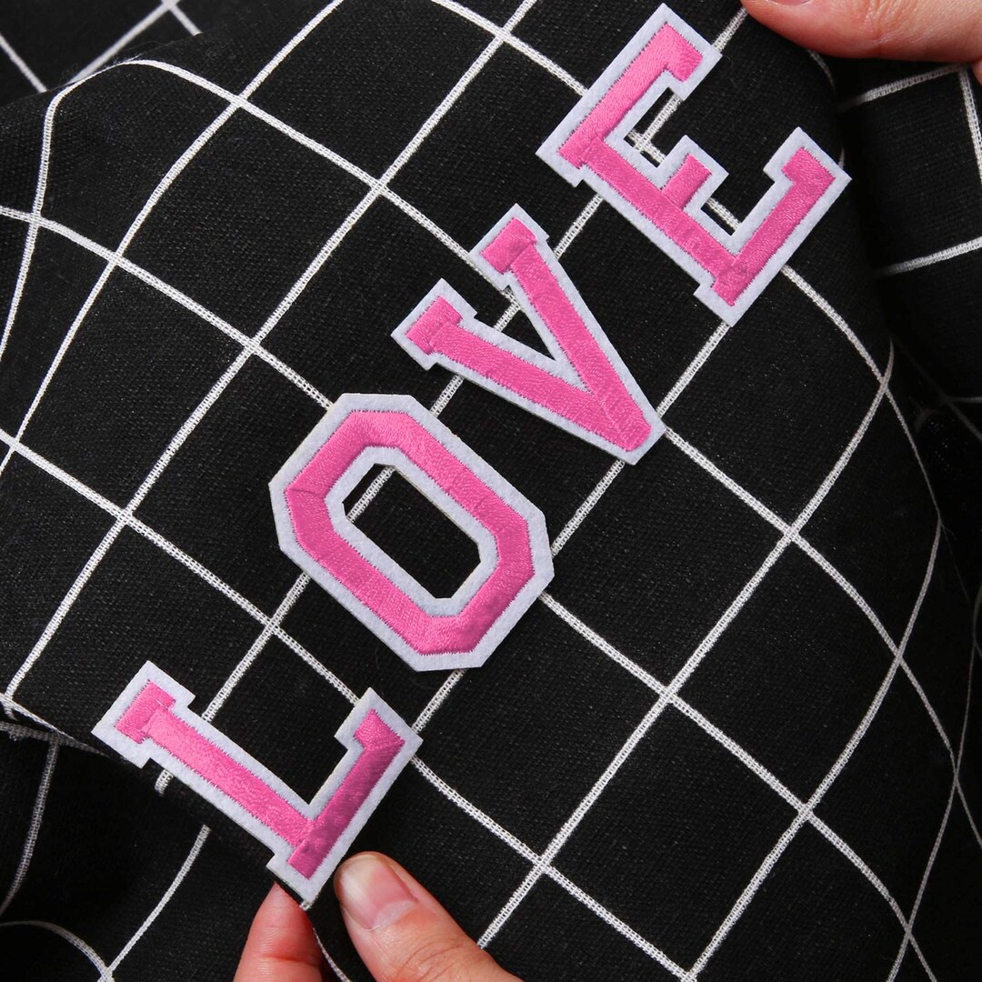 Pink Letters Alphabet Color Letter Patch Patches Clothes Iron on Sew on ...