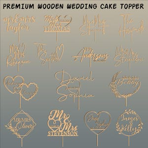 Engaged Cake Topper Letters With Wooden Cake Topper Bride and Groom ...