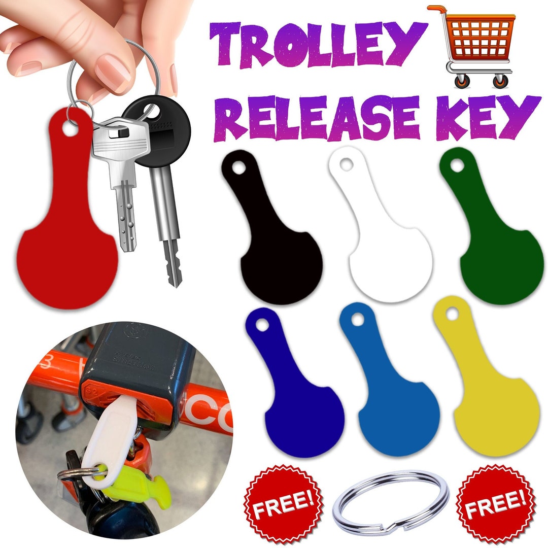 2-shopping Trolley Keys, Coin, Token, Keyring, Quick Release, Removable ...