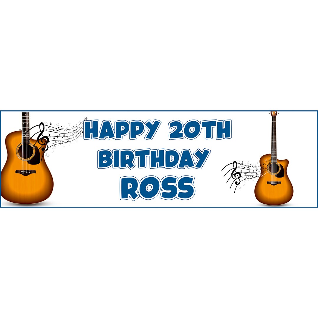 Personalised Electric Guitar Banner, Guitar Party Decor, Rockstar Party ...