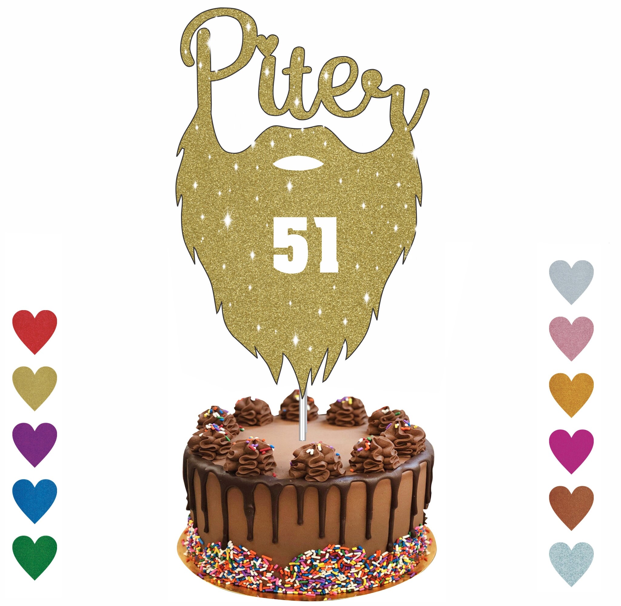 Personalised Birthday Cake Topper Beard Cake Topper for Young - Etsy UK