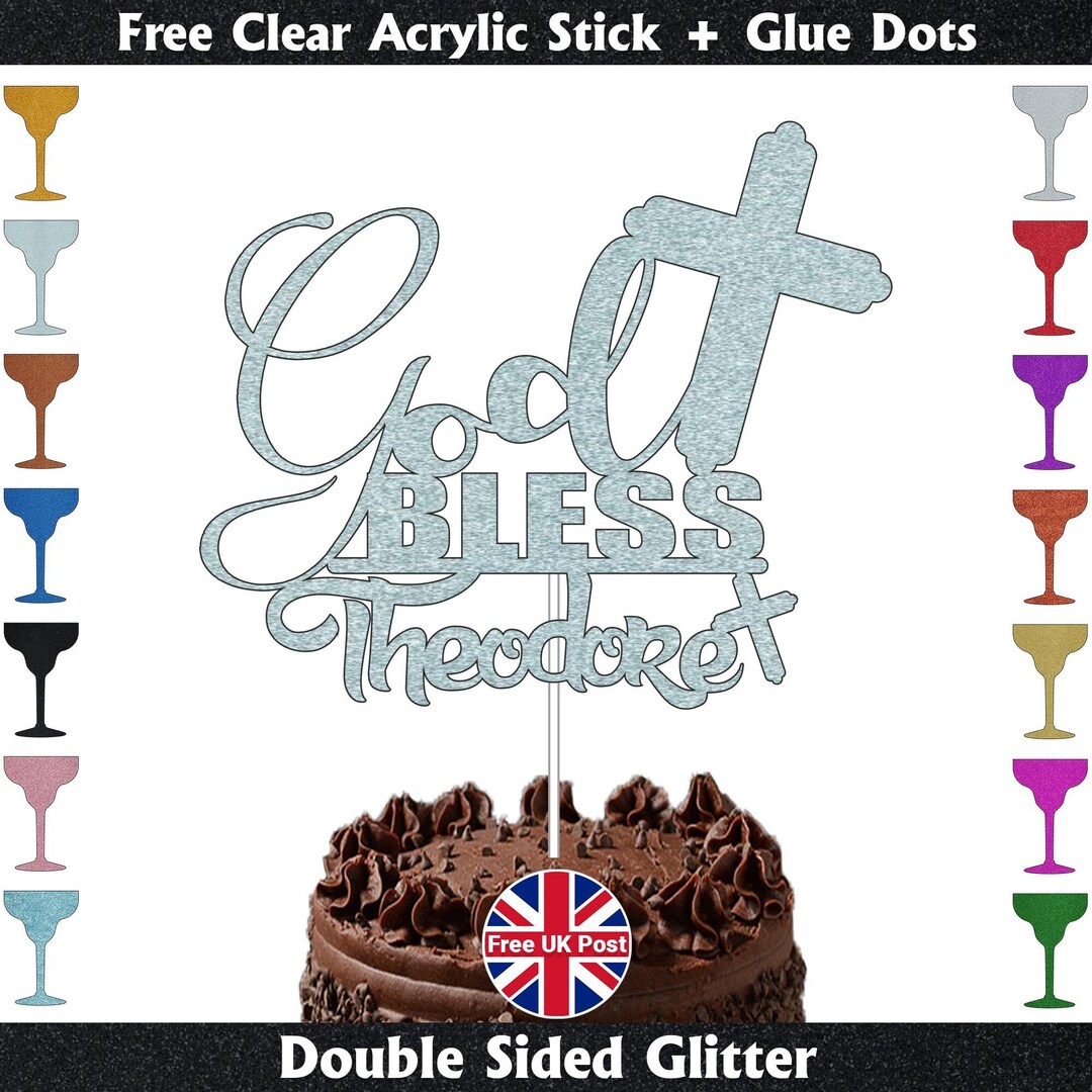 God Bless Cake Topper Cake Topper Cake Decoration Personalised Cake ...