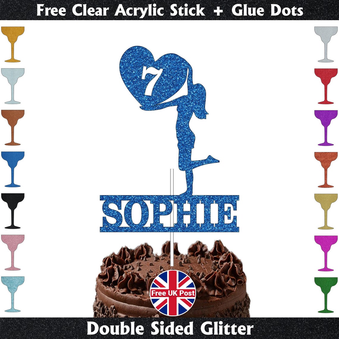Personalised Happy Birthday Cake Topper Girl Cake Decorations Birthday ...
