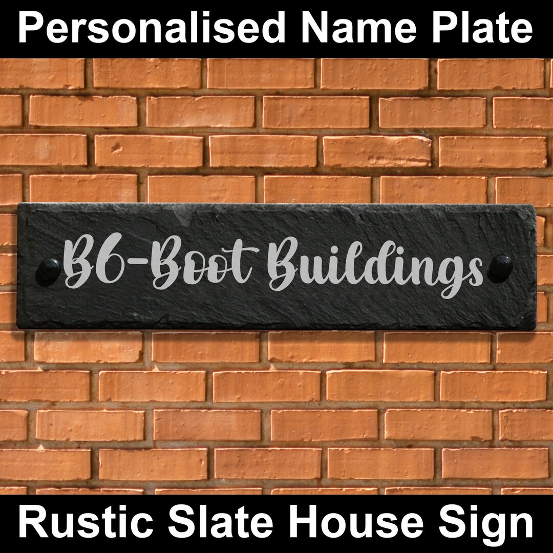 Custom House Sign | Slate House Plaque House Name Plates | Rustic Slate ...