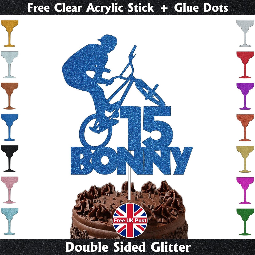 Cycling Cake Topper - Personalised Bike Cake Topper - Happy Birthday ...