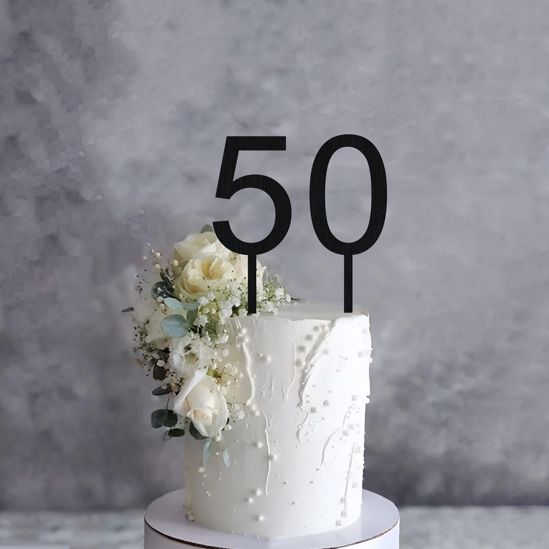 Number Cake Topper Birthday Cake Topper 30th Birthday 50th Birthday ...