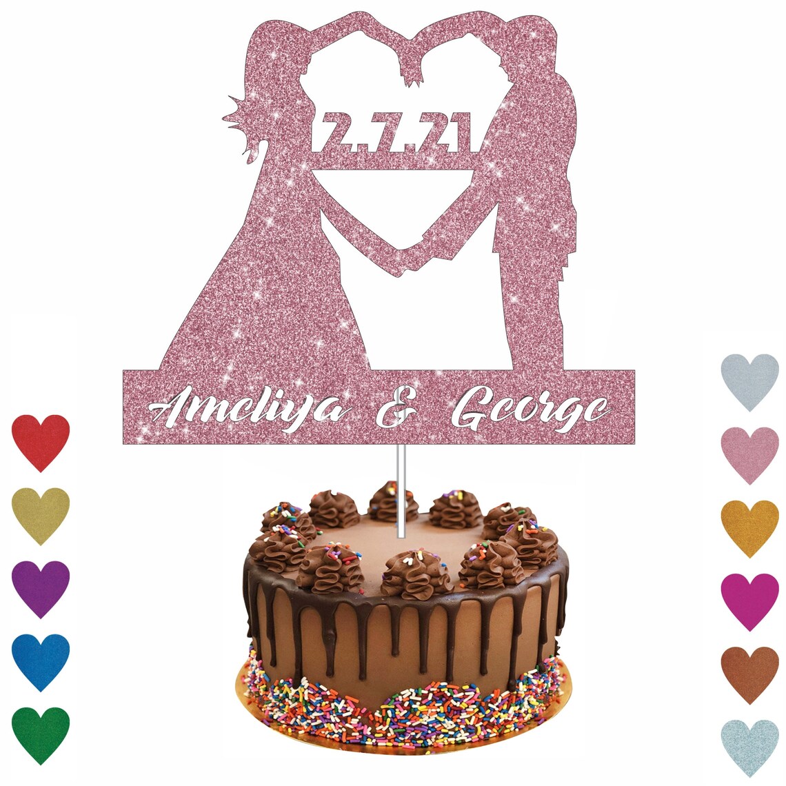 Personalised Wedding Cake Topper Happy Marriage Anniversary Cake Topper ...